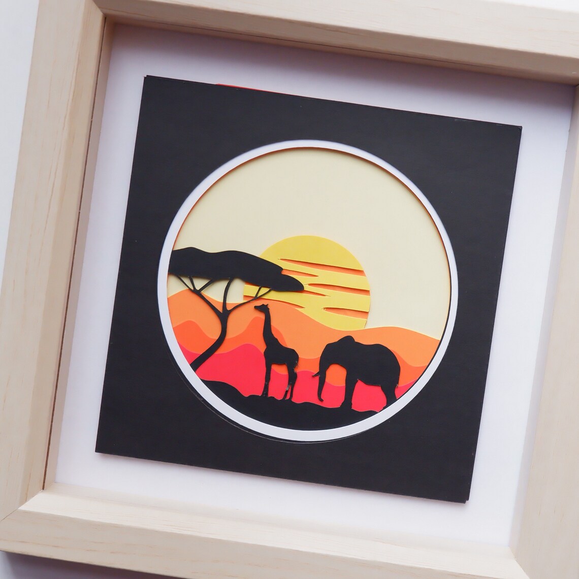 African Sunset Shadow Box SVG African Sunset for Cricut - Etsy Australia
