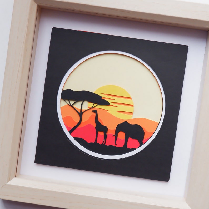 African Sunset Shadow Box SVG African Sunset for Cricut - Etsy Finland