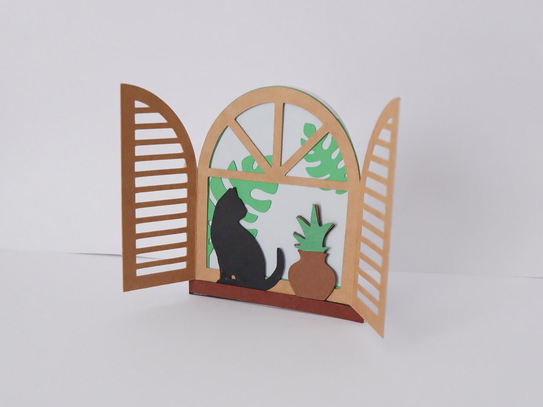 CAT 3D Pop up Card, CAT Card Svg, Cat Lover Card, 3D Papercut Svg Card ...