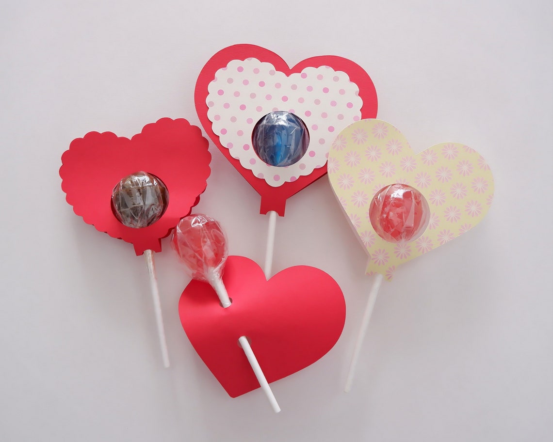 Heart Lollipop Holder Svg, Heart Chocolate Holder Bundle, Heart Sucker ...