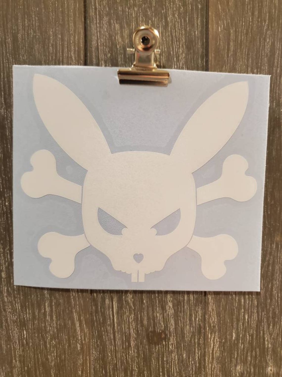 Rabbit Skull and Crossbones Permanent Decal - Etsy