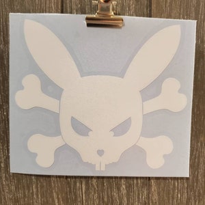 Rabbit Skull and Crossbones Permanent Decal - Etsy