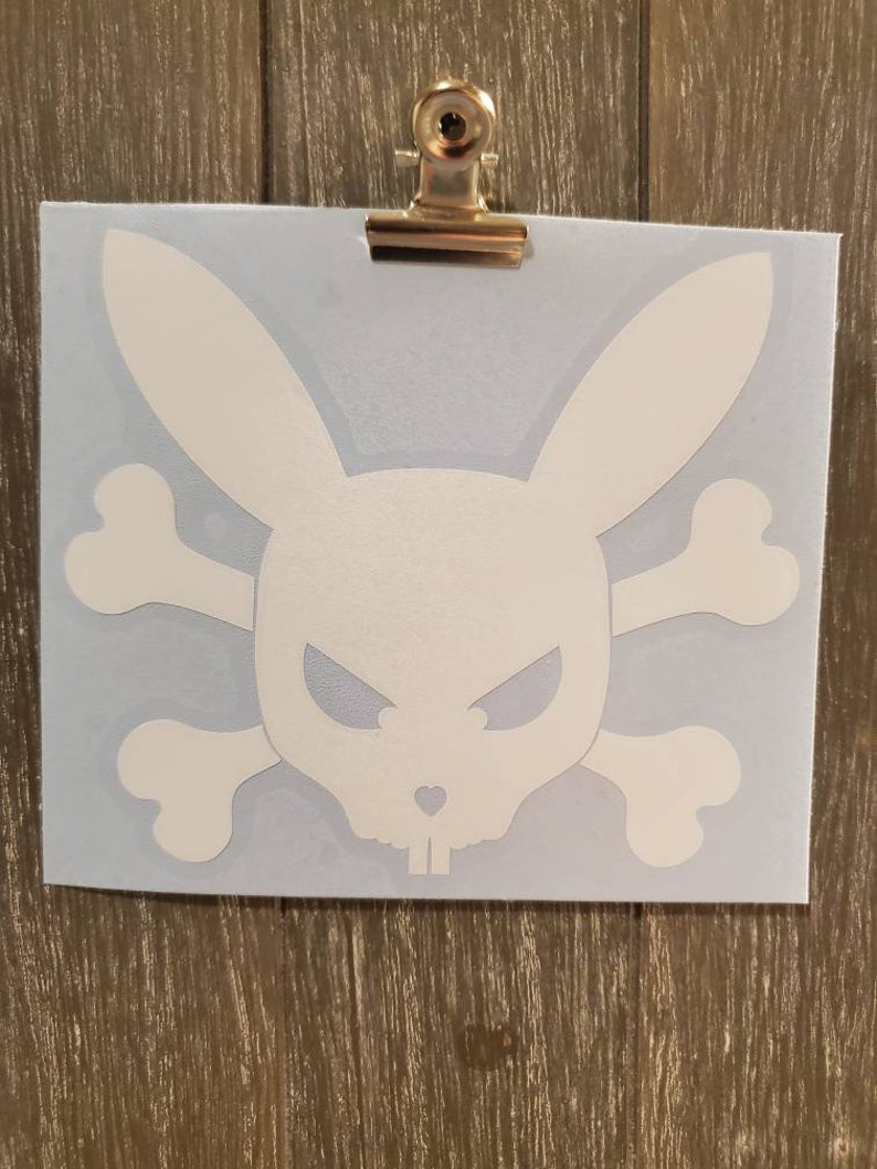 Rabbit Skull and Crossbones Permanent Decal | Etsy