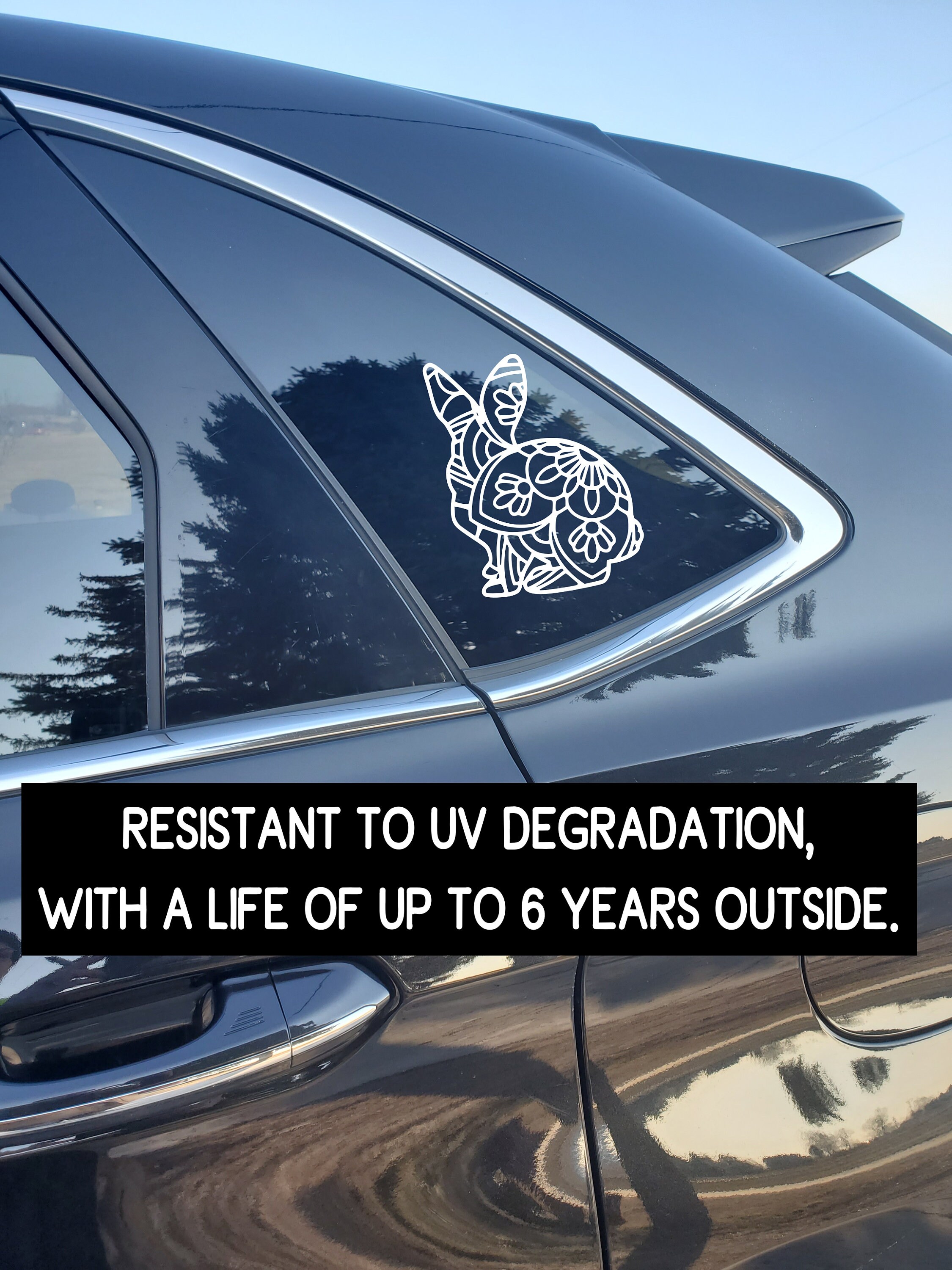 Mandala Rabbit Car Decal | Etsy