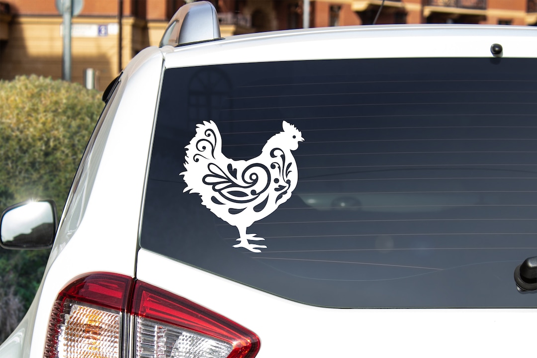 Chicken Vinyl Decal - Chicken Car Window Decal - Waterproof Sticker - Etsy