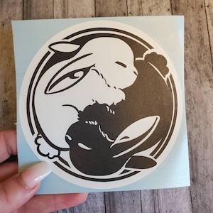 Yin Yang Rabbits Decal for Car Window - Harmony Balance Symbol - Black ...