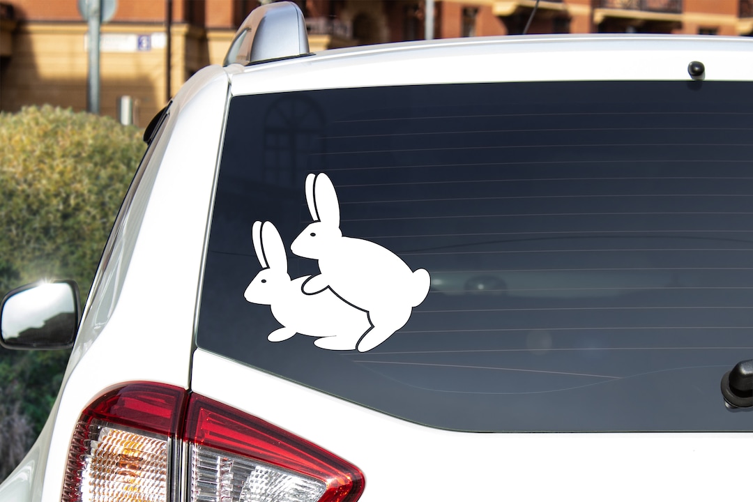 Humping Bunny Rabbits Decal - Naughty Bunny Rabbit Car Window Decal ...