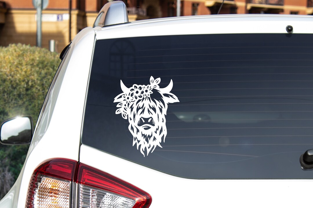 Highland Cow Car Decal -permanent Vinyl Sticker for Cow Lovers - Heifer ...