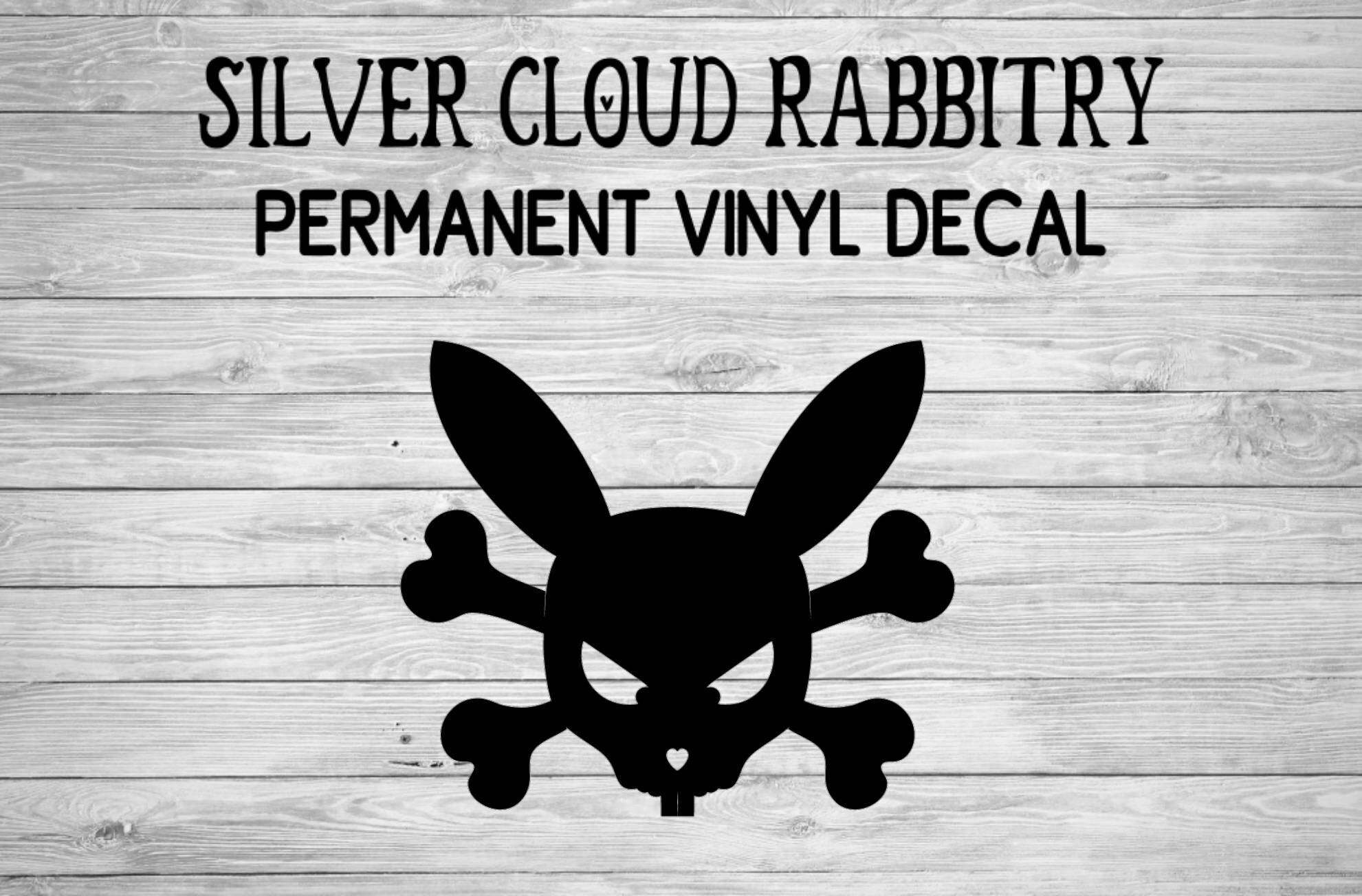 Rabbit Skull and Crossbones Permanent Decal | Etsy