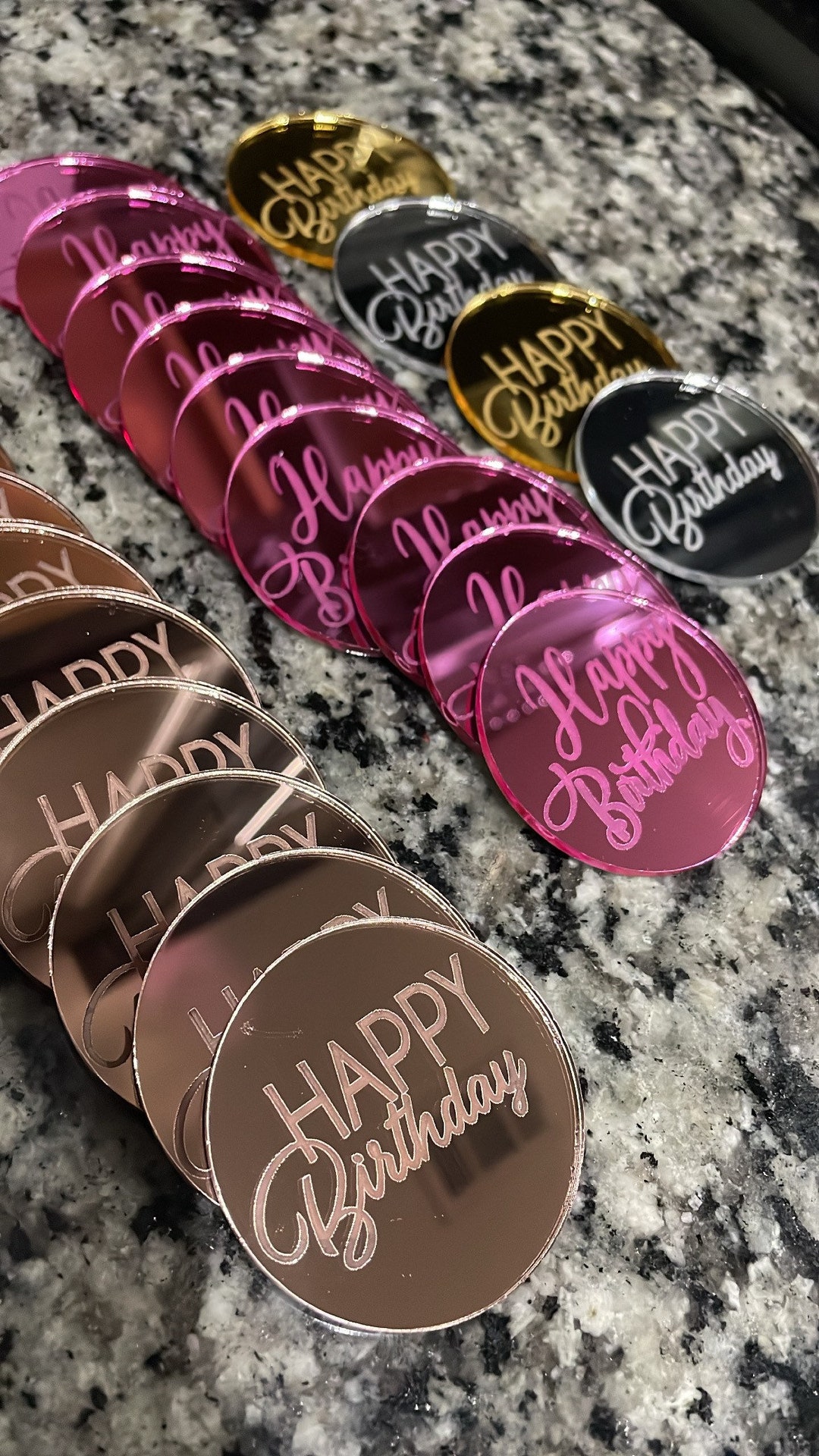 Acrylic Cupcake Gems/happy Birthday Topper - Etsy