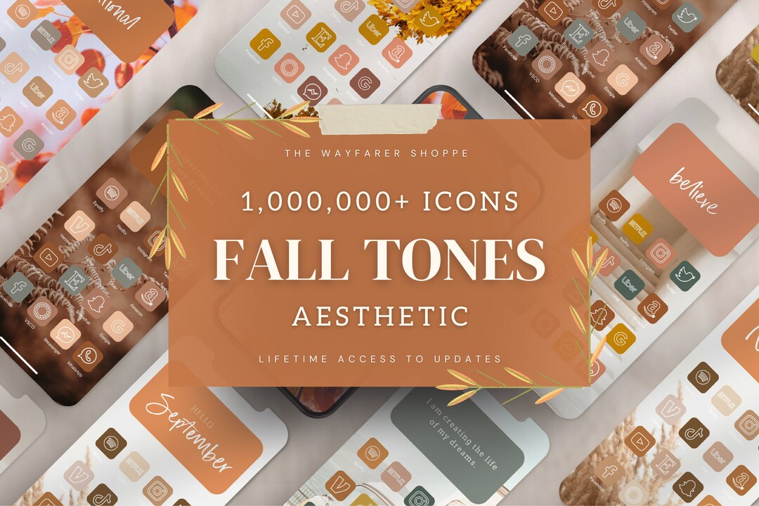 1 Mil+ Ios 18 App Icons Warm Fall Aesthetic, Widget Iphone, Ios Icons ...