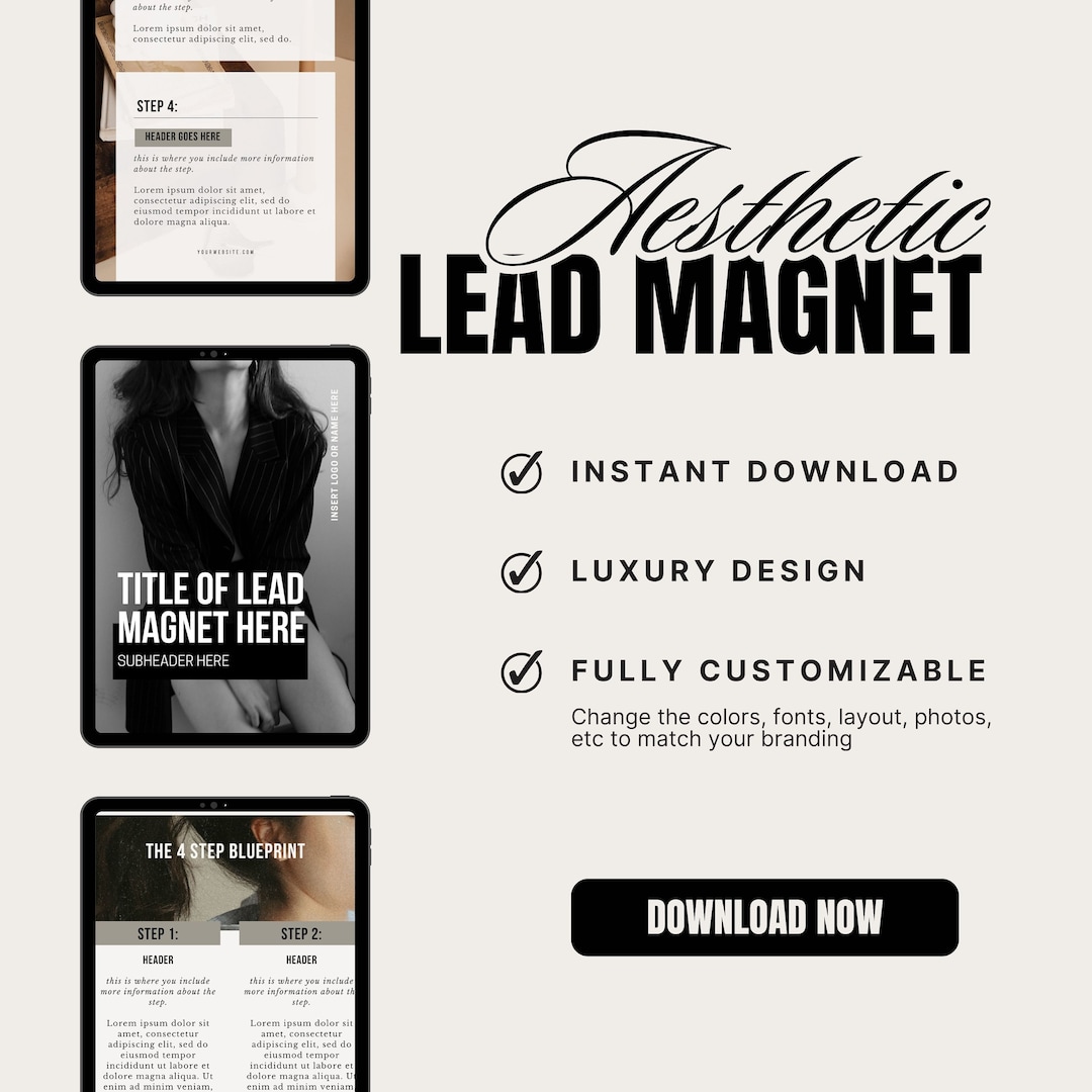 Aesthetic Lead Magnet Canva Template, Editable Canva Templates, Luxury ...