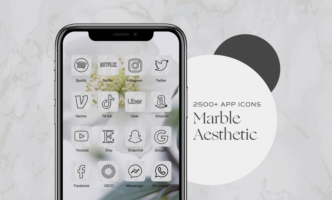 2500+ Ios 18 App Icons Marble Aesthetic, Widget Iphone, Ios Icon Pack ...
