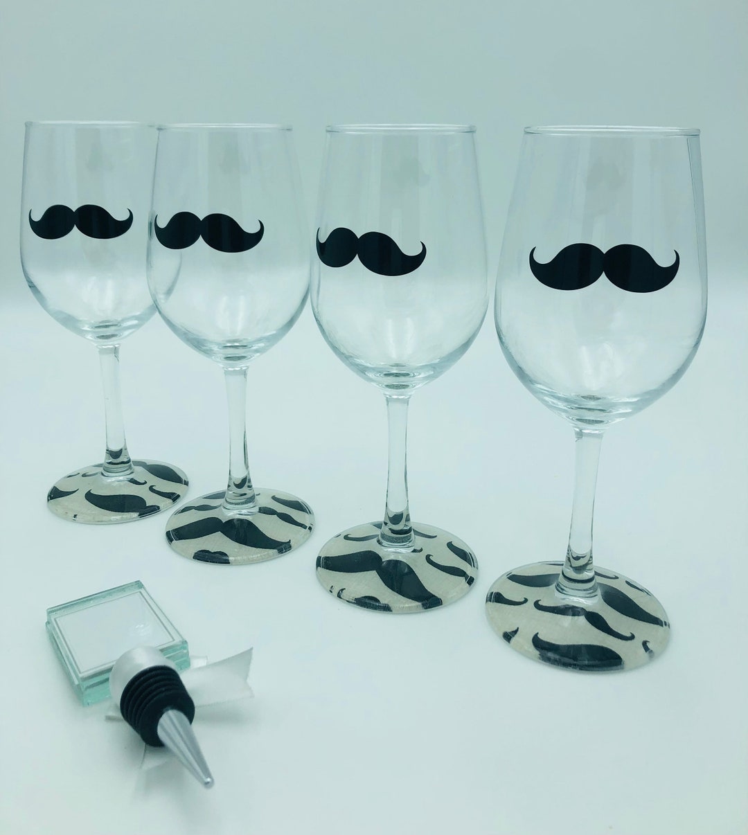 Mustache Wine Glasses / Wine Glasses / Mustache Wine Glasses/ Mustache ...