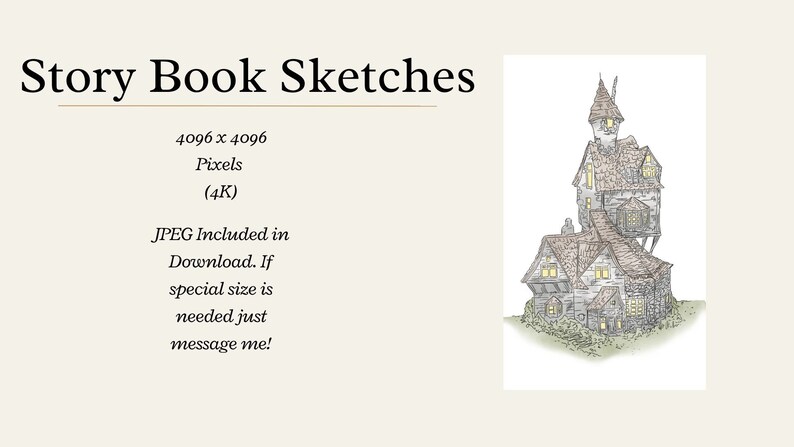 Set of Three Storybook Sketches - Etsy