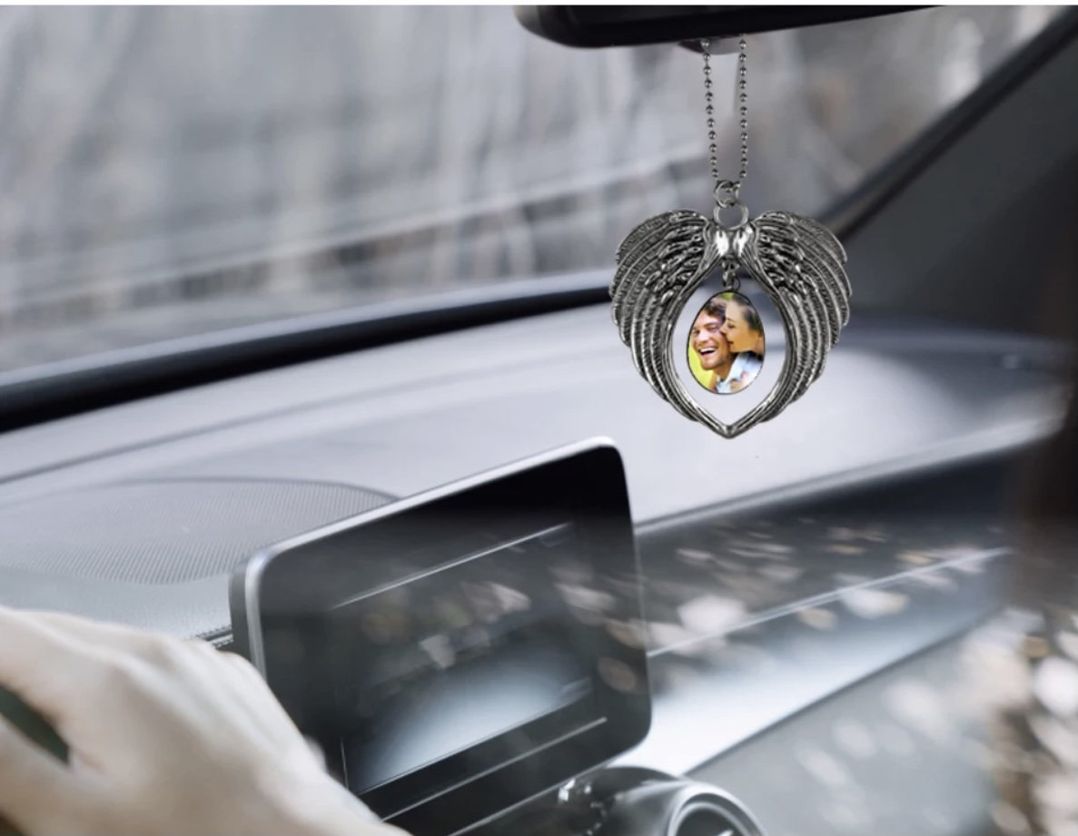 In Memory of Guardian Angel Wings Rear View Mirror Ornament or - Etsy