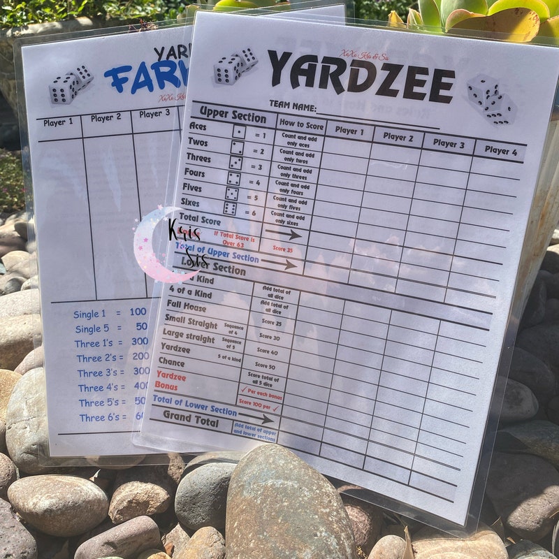 Yardzee Rules - Etsy