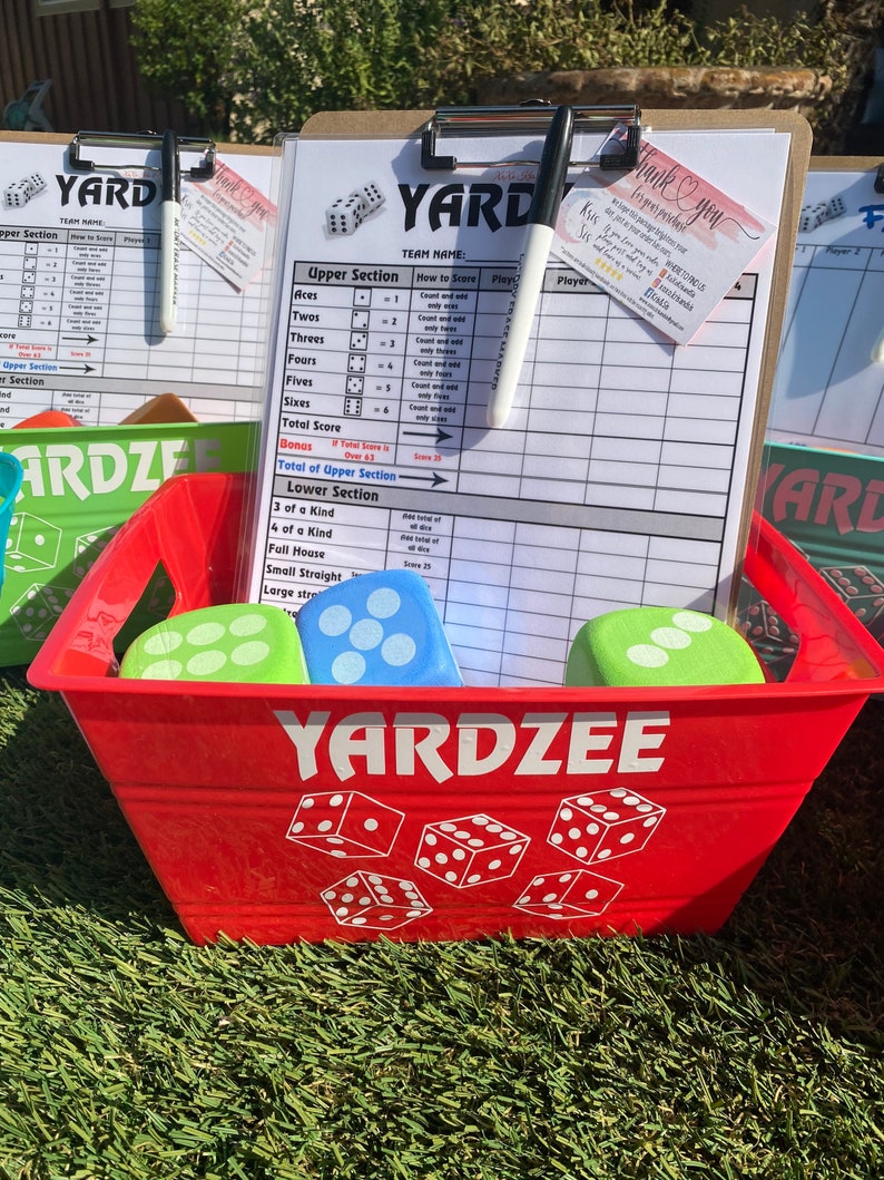 Yardzee Game Set With Bonus Farkle Scorecard and Rules - Etsy