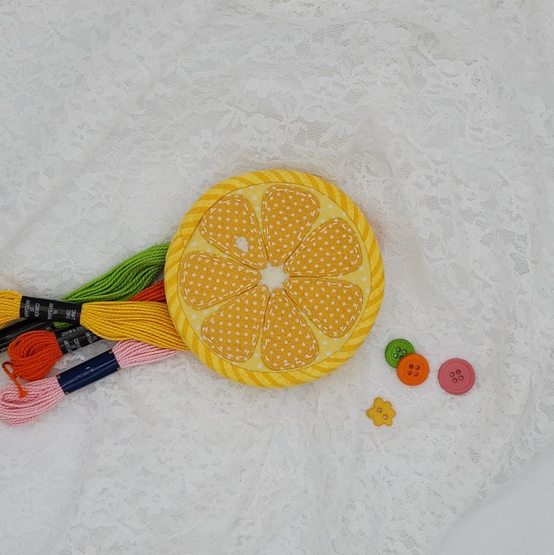 Slice of Lemon Needle Book, Sewing Notions, Citrus Needle Book, Lemon ...
