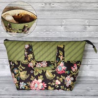 DRAWSTRING PROJECT BAG Retro Style Green Leaves Sock Sack - Etsy UK