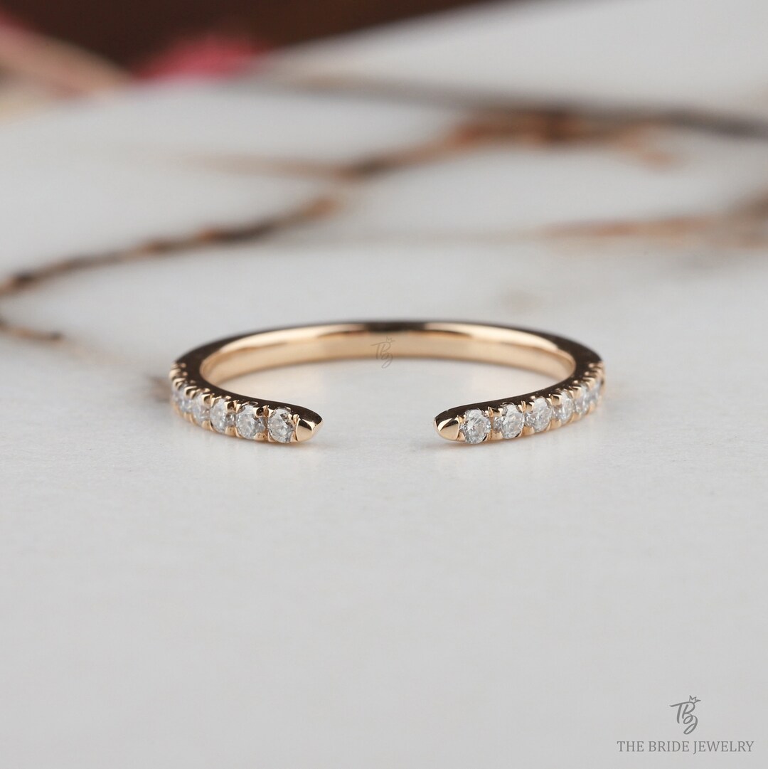 Open Wedding Band, Wedding Bands Women, Moissanite Wedding Band, Space ...