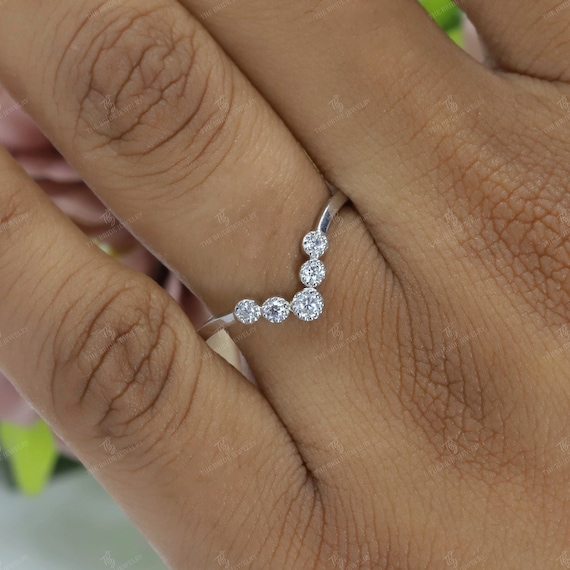 Art Deco Chevron V Shape Vintage Wedding Anniversary Stacking - Etsy