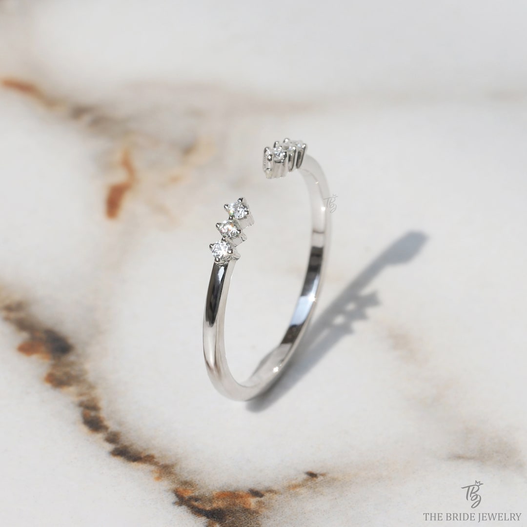 Open Wedding Band Notch Wedding Band Vintage Matching Band Spacer Band ...