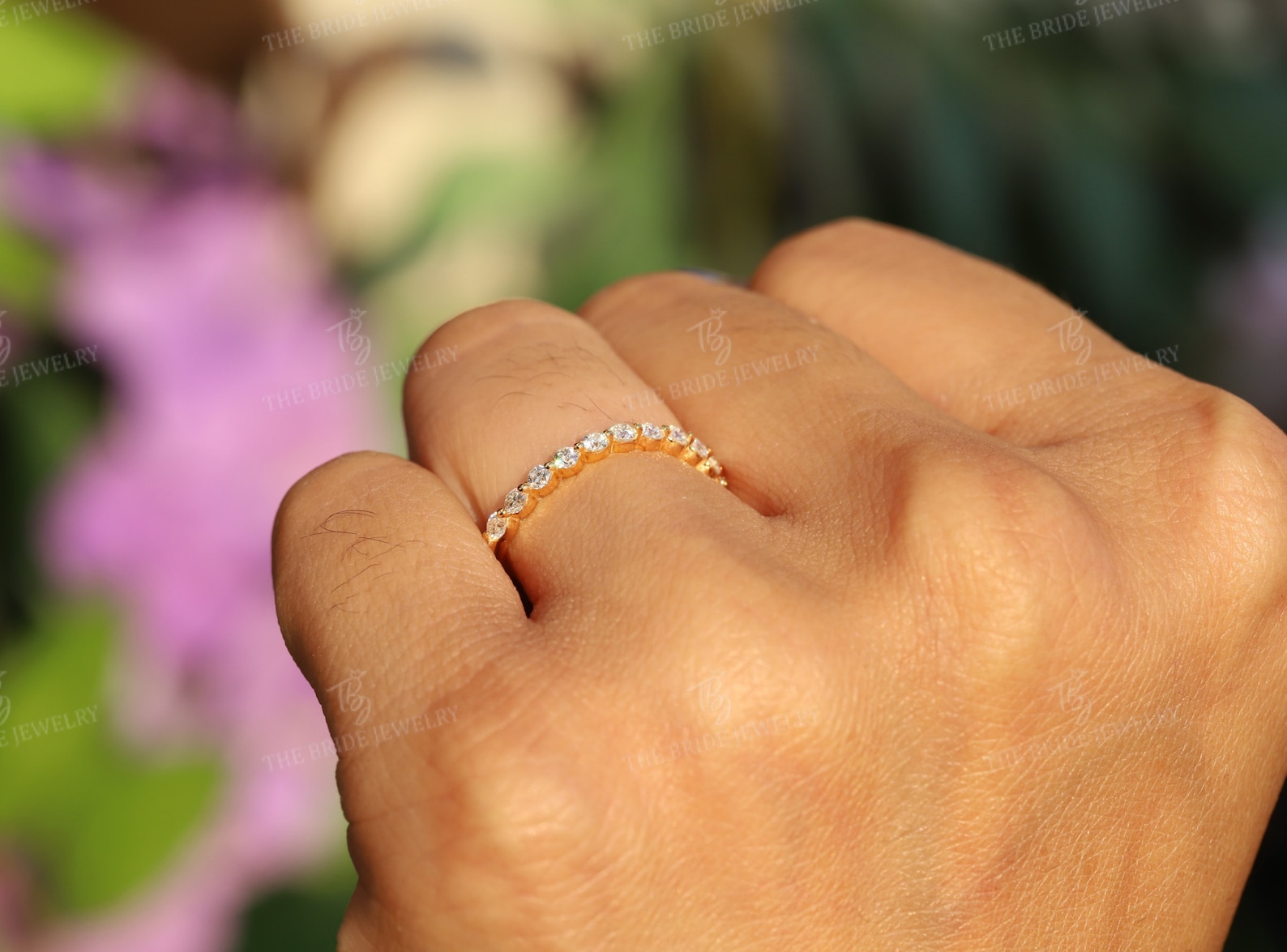 Halfway Bubble Wedding Band Bubble Matching Band Minimalist | Etsy