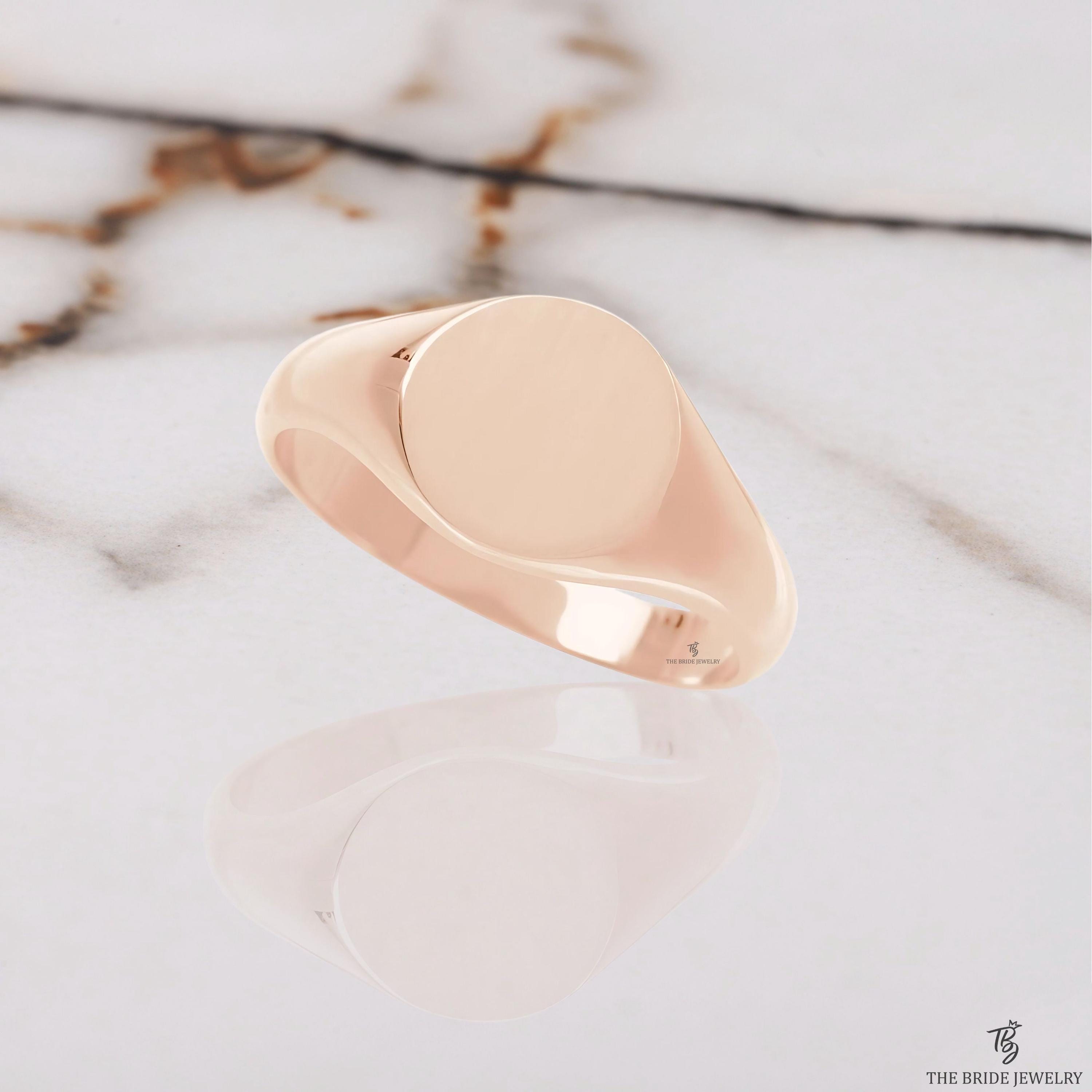 Signet Ring Pinky Ring Custom Personalized Gift for Women Initial Ring ...