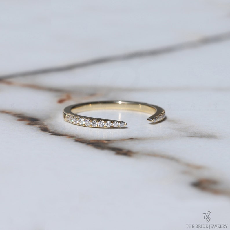 Open Pave Wedding Matching Stacking Band for Women Spacer - Etsy