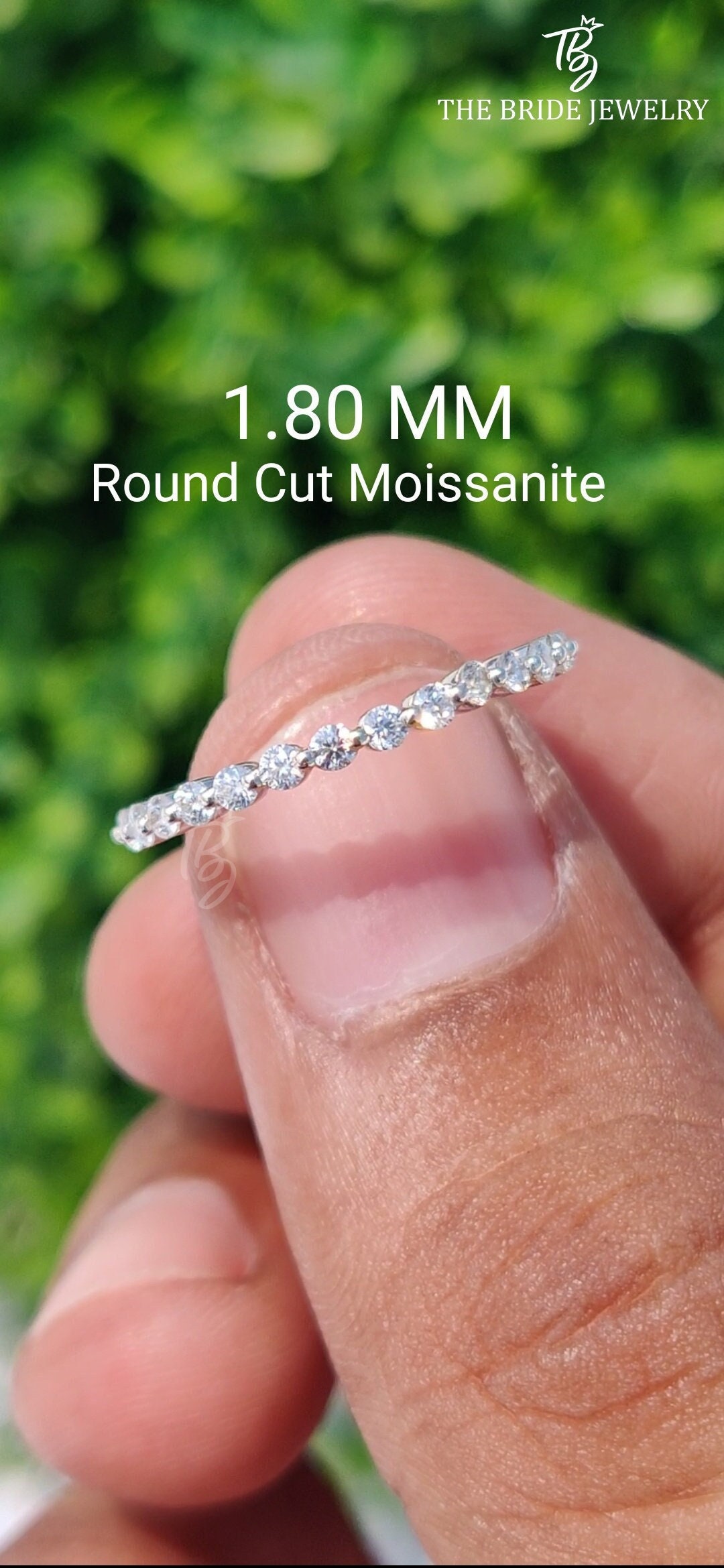 1.80MM Bubble Moissanite Band Bubble Prong Set 925silver Eternity Band ...