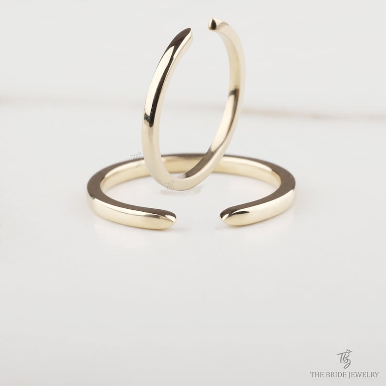 Customized Plain Gold Open Wedding Band Essential Gold Ring - Etsy