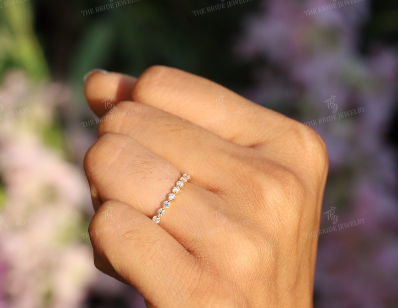 Halfway Bubble Wedding Band Bubble Matching Band Minimalist - Etsy