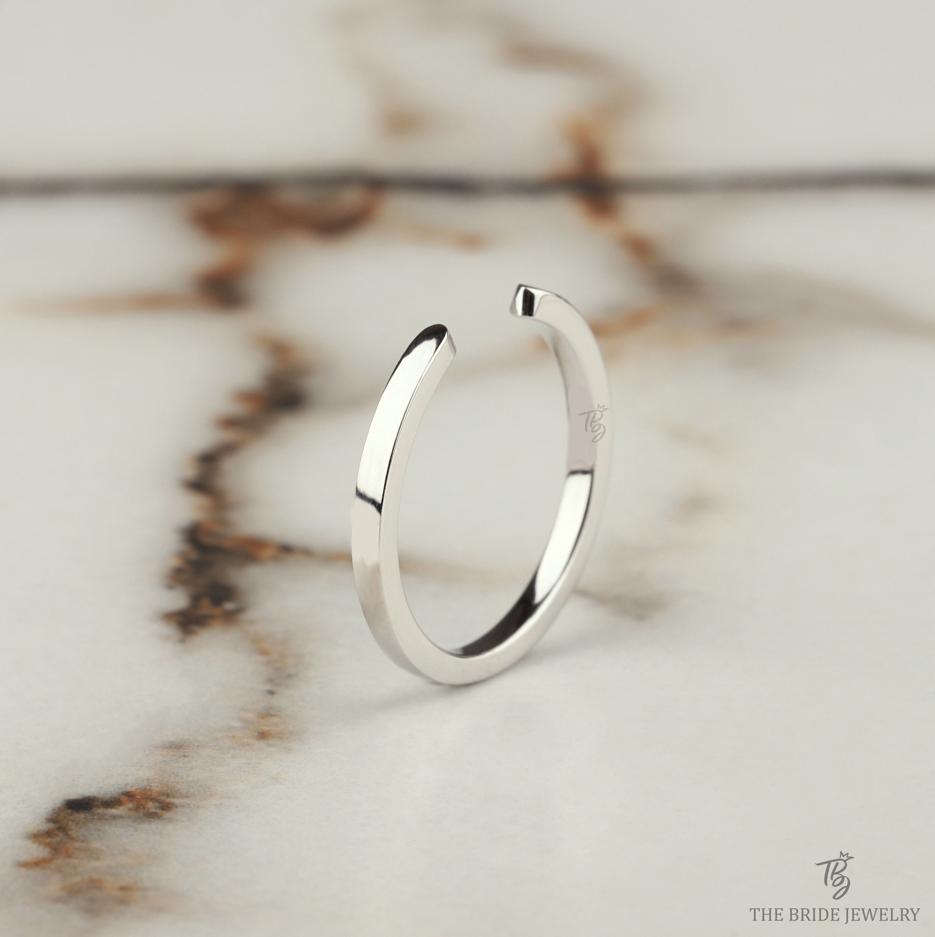 Customized Spacer Wedding Band Plain Gold Open Gap Ring Essential Gold ...