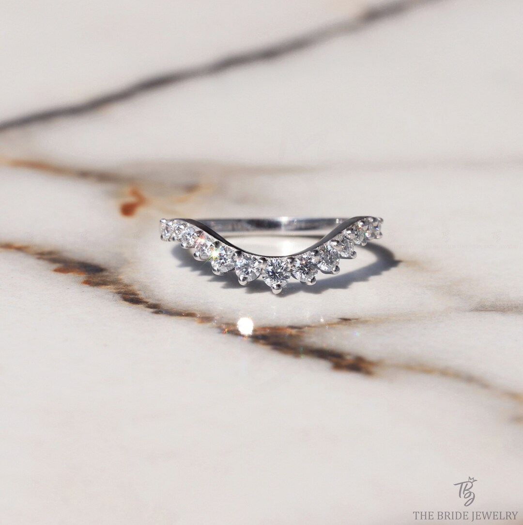 Curved Wedding Band Contour Matching Band Stacking Ring for Your ...
