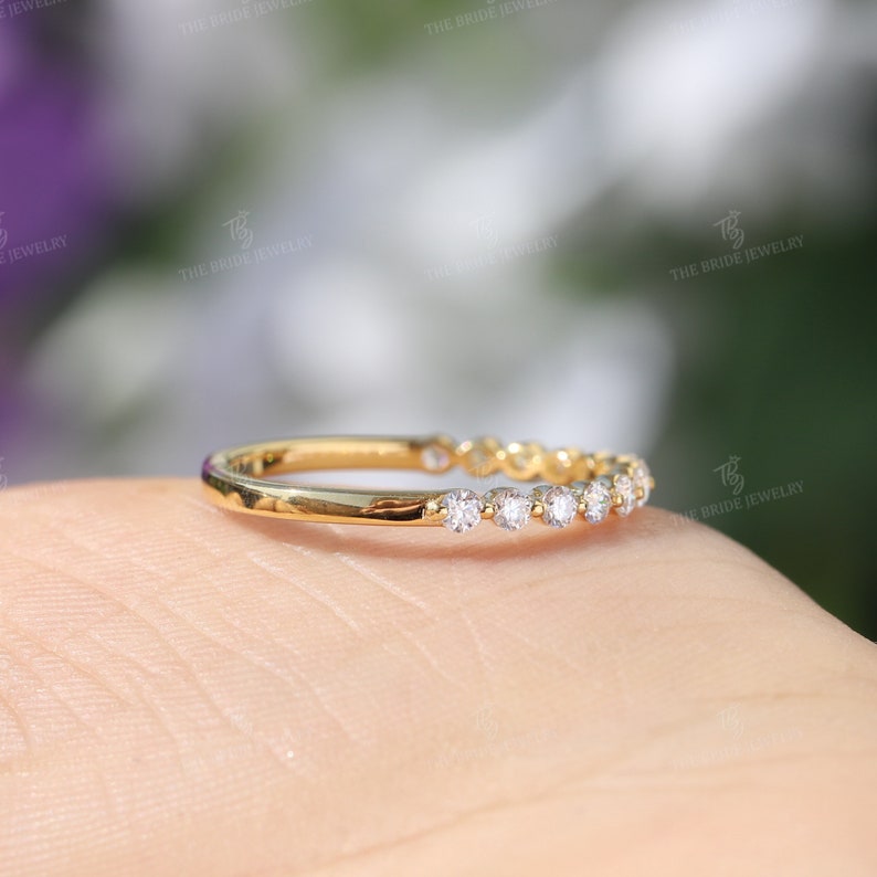 Halfway Bubble Wedding Band, Bubble Matching Band, Minimalist ...