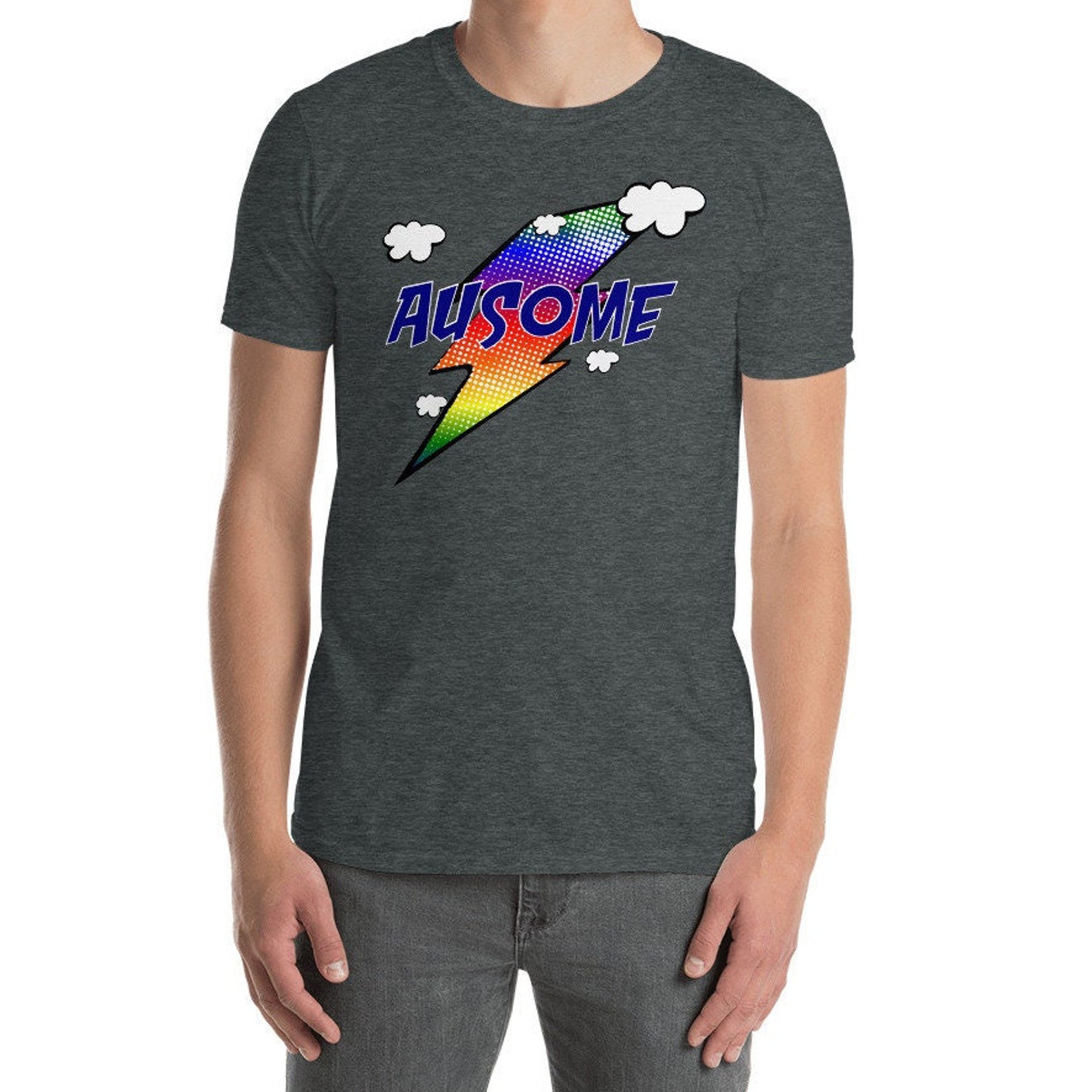 Ausome Spectrum Bolt Shirt Autism Shirt Neurodiversity | Etsy