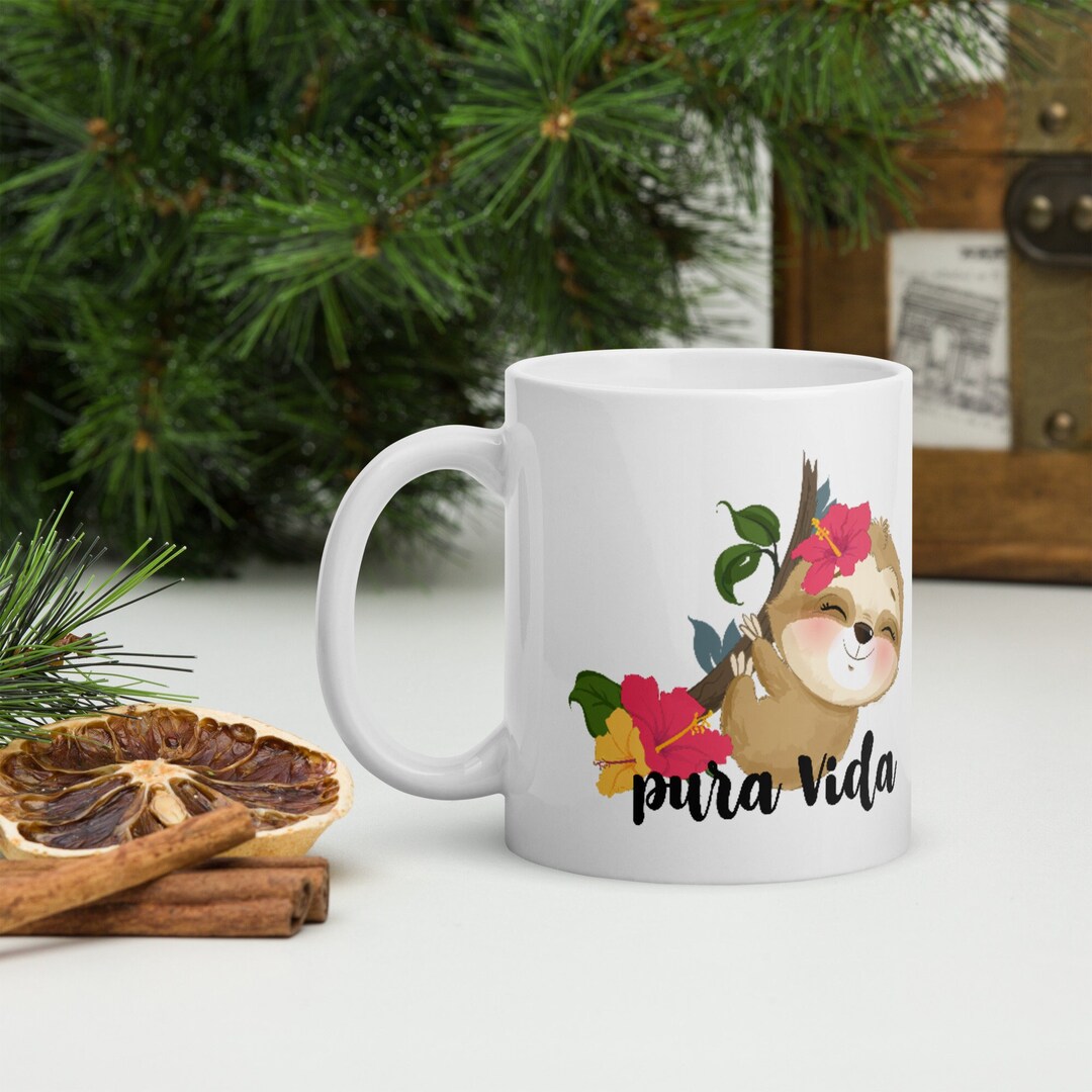 Pura Vida Sloth Mug, Costa Rica, Gallo Pinto, Central America, Latina ...