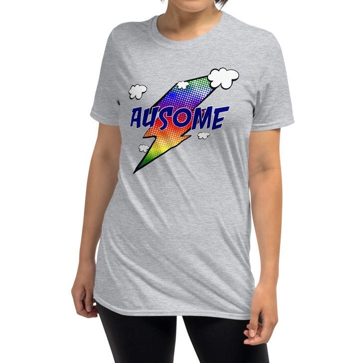 Ausome Spectrum Bolt Shirt Autism Shirt Neurodiversity | Etsy