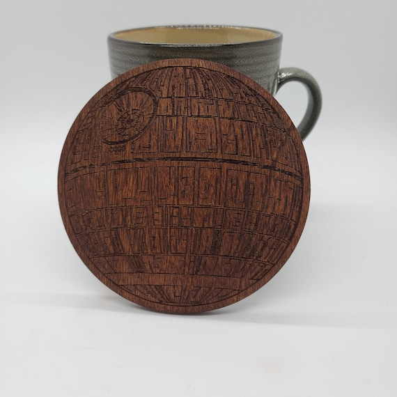 Death Star Laser Engraved Wooden Coaster | Etsy