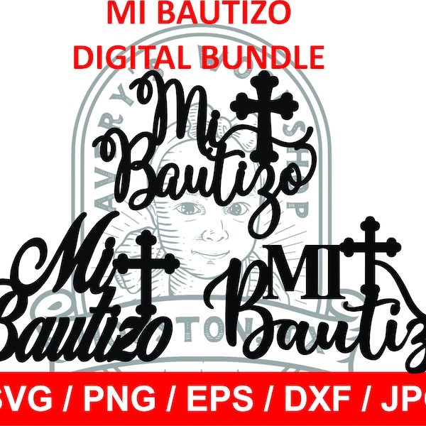 Mi bautizo letras - Etsy México