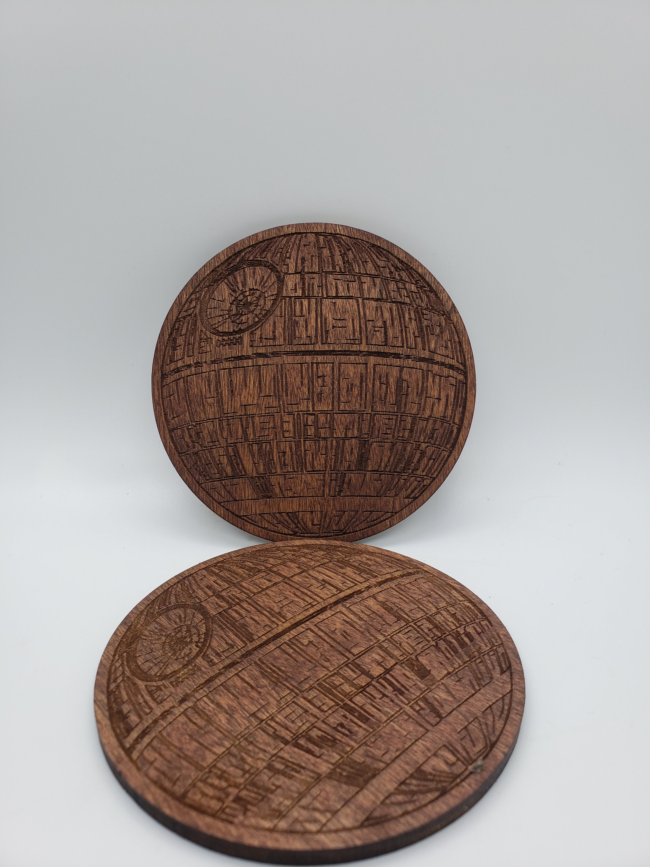 Death Star Laser Engraved Wooden Coaster | Etsy