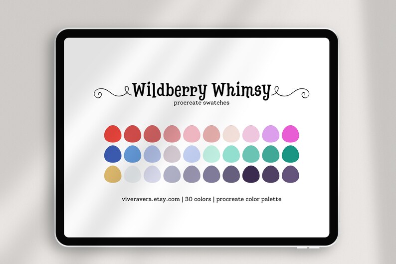 Wildberry Whimsy | Procreate Color Palette | 30 Custom Swatches ...