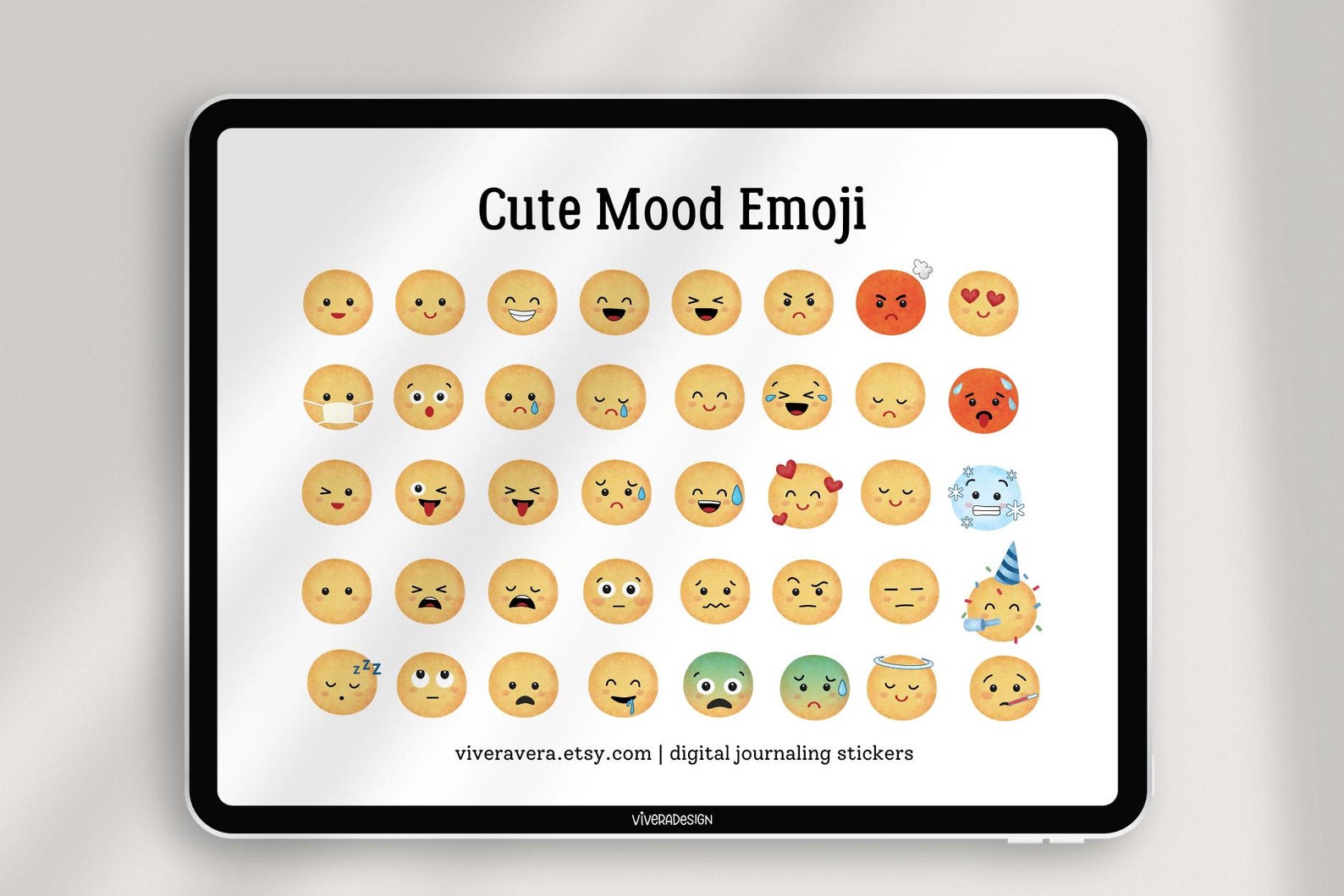 Digital Stickers - Mood Emoji Emoticon - Goodnotes | PDF | PNG - Etsy