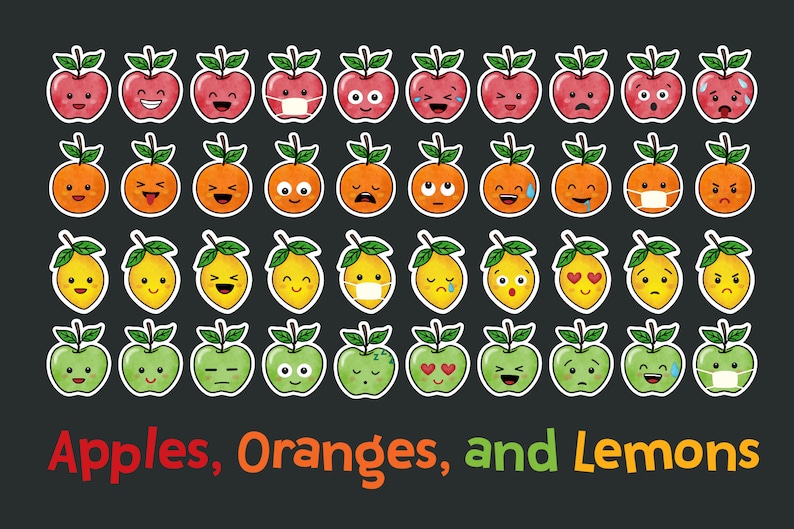 Cute Fruit Emoji Stickers | Printable Stickers for Cricut or Silhouette ...