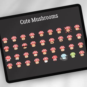 Digital Stickers - Cute Mushrooms Emoji Emoticon - Goodnotes | PDF ...