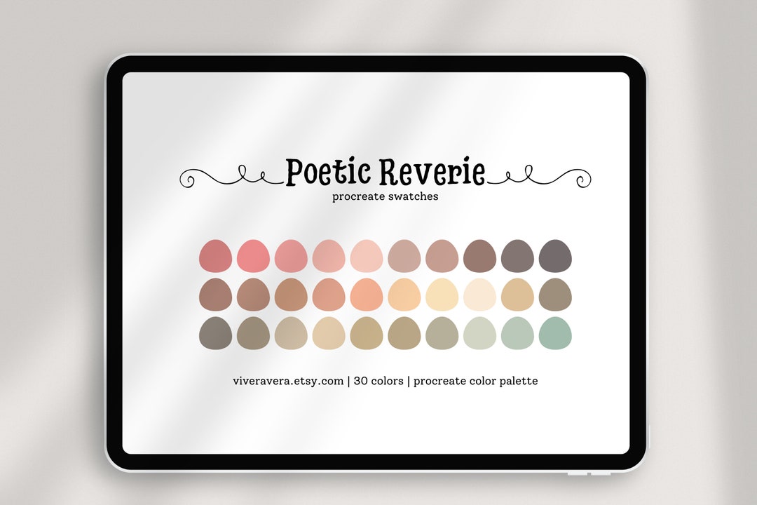 Poetic Reverie | Procreate Color Palette | 30 Custom Swatches | Instant ...