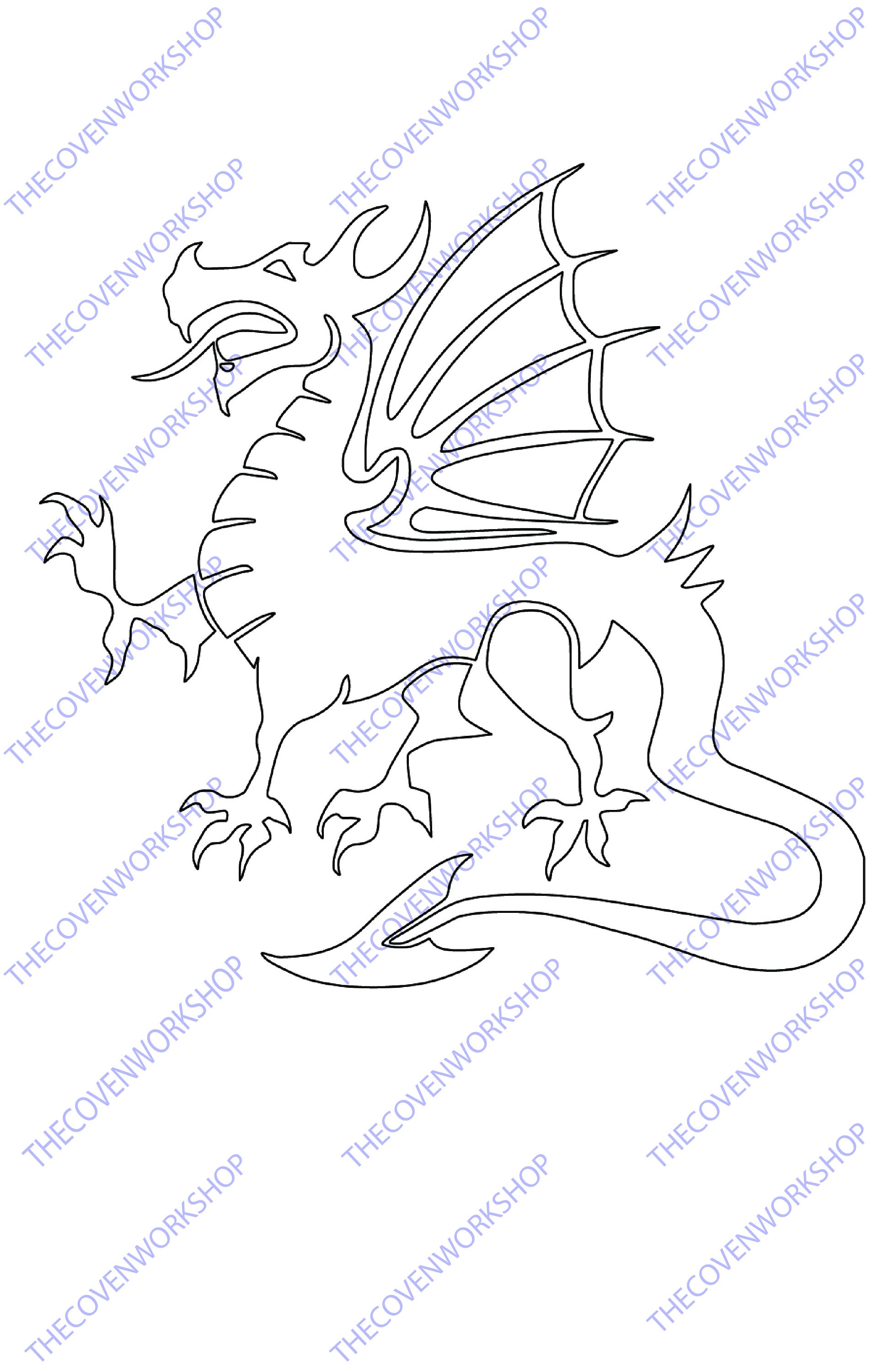 Welsh Dragon Outline