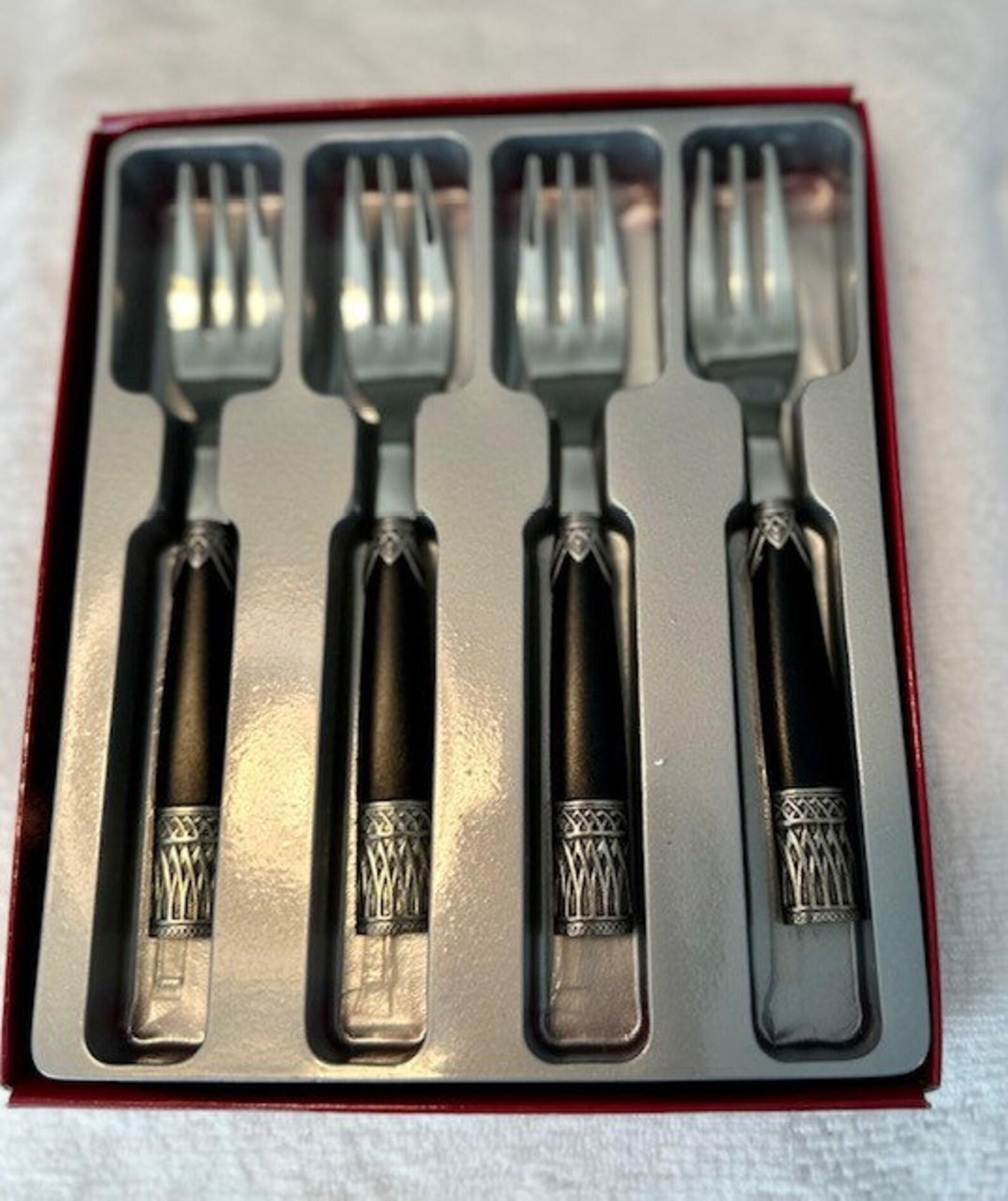 Vintage INOX EME Black & Silver Ornate Flatware 18/10 Set of - Etsy