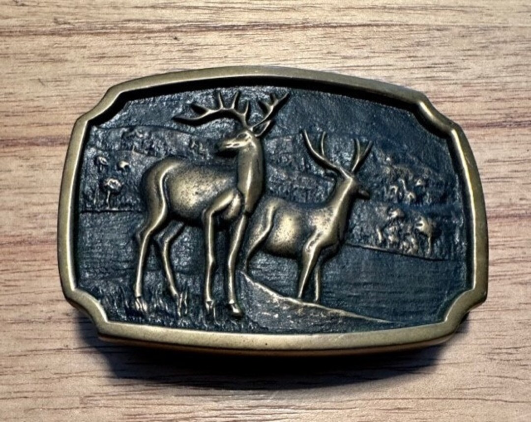 Vintage Solid Brass BTS Belt Buckle Made in USA 2 Bucks - Etsy